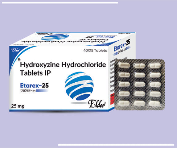 ETAREX 25 TABS (40X15) (40X15) Hydroxyzine 25mg by Elder – IshwarPharma