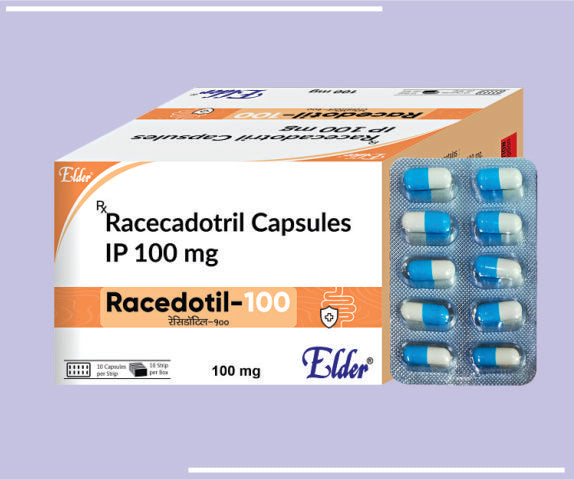 RACEDOTIL 100 CAPS (10X10) Racecadotril 100 by Elder – IshwarPharma