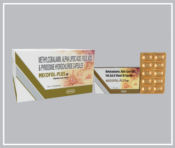 MECOFOL PLUS NF 10 CAP (Combo) (Methylcobalamin 1500 mcg + Alpha Lipoi ...