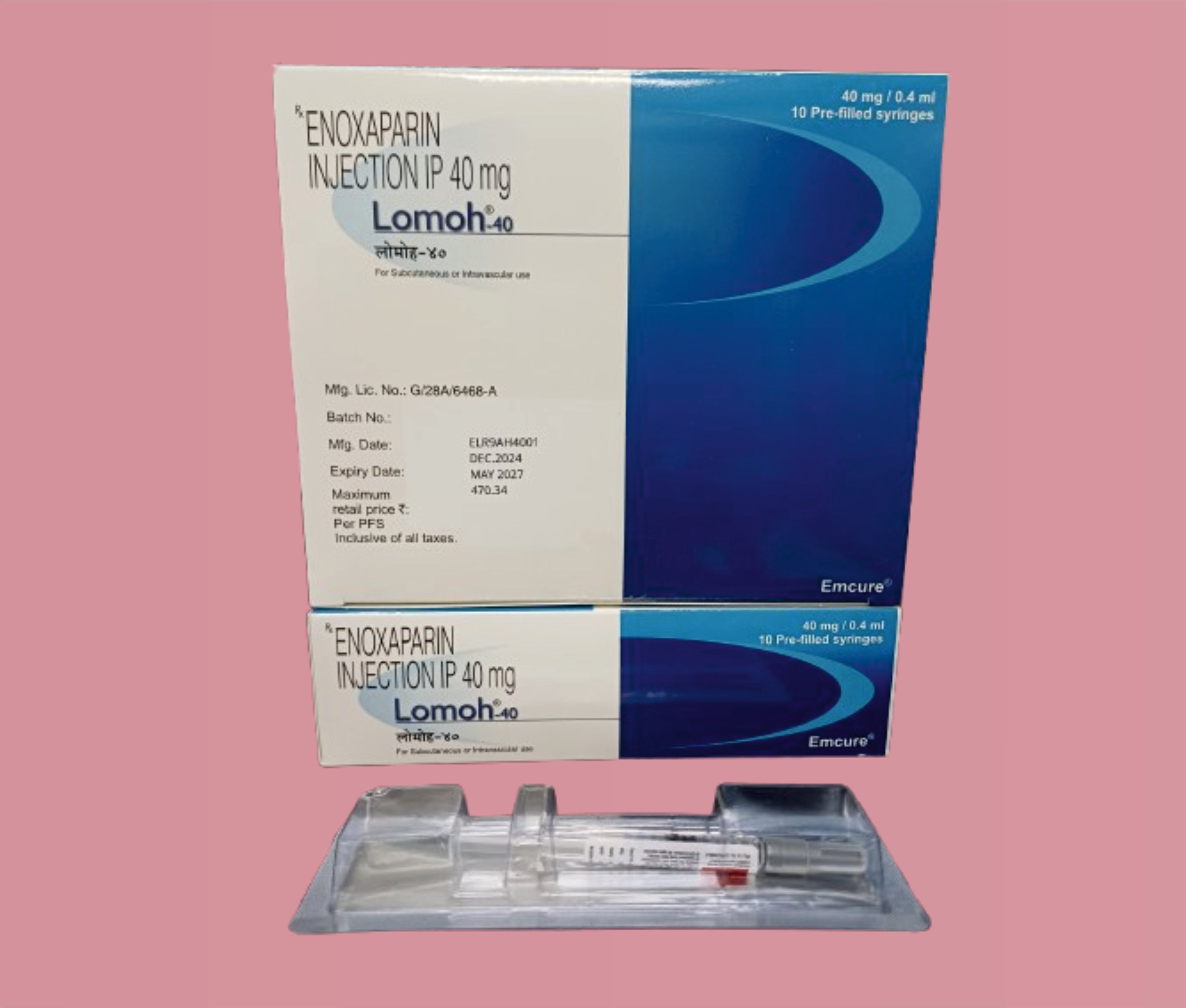 Lomoh 40 Inj ( Enoxaparin 40 Mg ) By Emcure – IshwarPharma