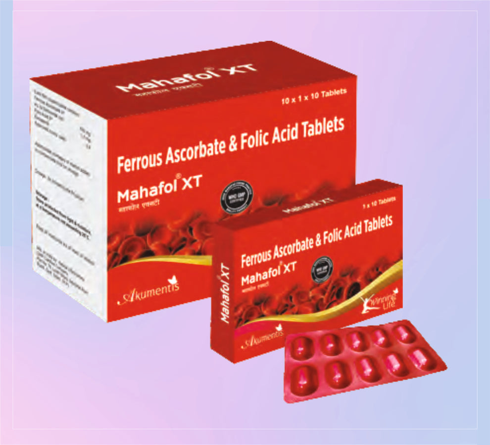 Mahafol Xt Tab (Al) 10x1x10 Iron 100 Mg + Folic Acid 1.5 Mg by Akument ...