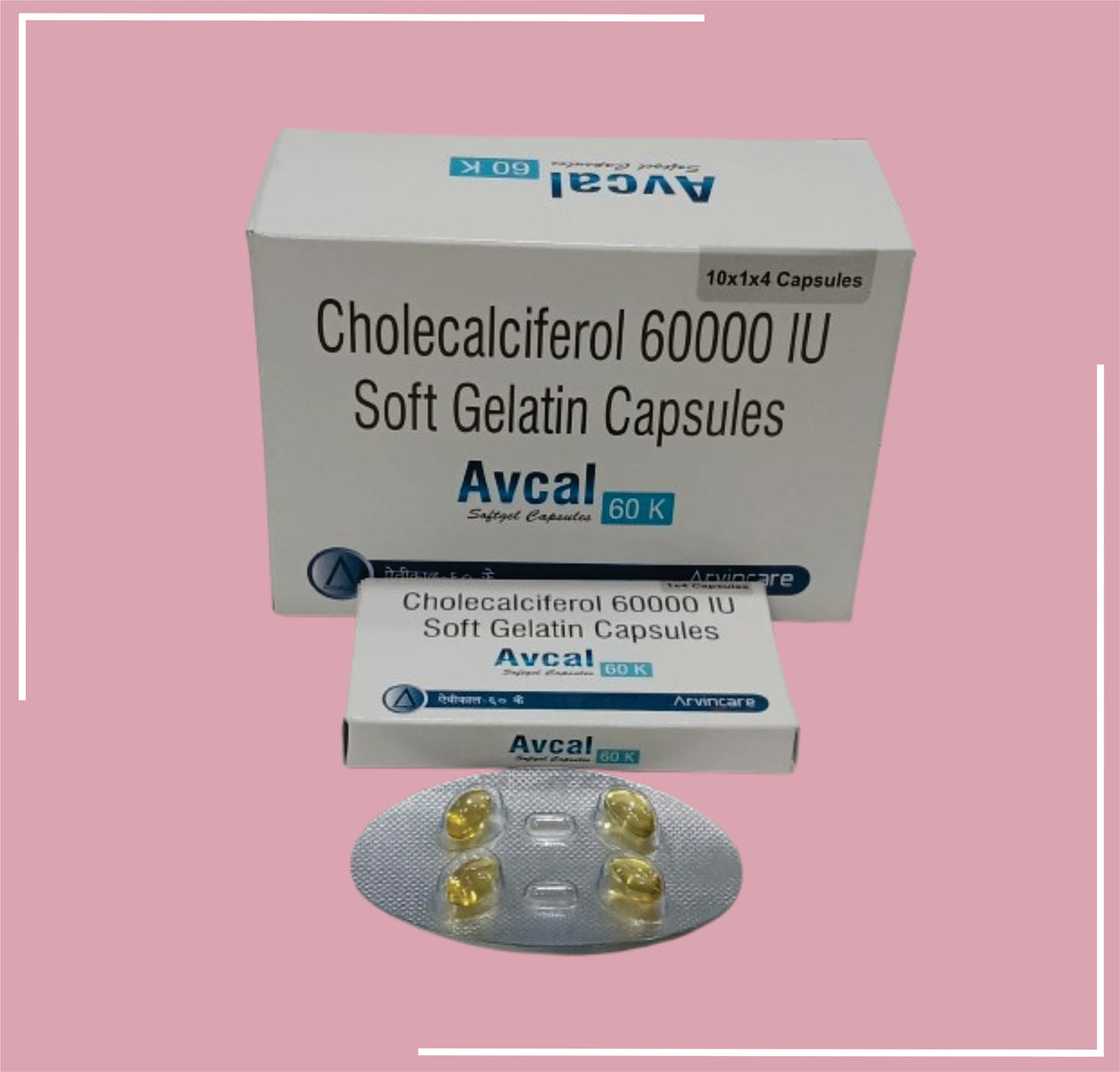 Avcal 60K Cap 10X4'S (Cholecalciferol 60,000 Iu Capsule by Arvincare ...